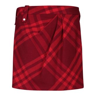 Burberry Plissee-Rock aus Wolle - - Skirts - Damen - Rot - XS
