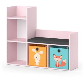 Vicco Kinderregal Luigi, Rosa, 107.2 x 88.6 cm mit 2 Faltboxen (bunt), Vicco