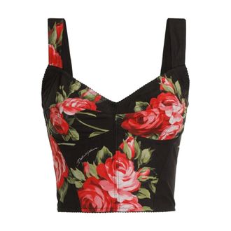 Dolce & Gabbana Femme, Tops, Multicolore, Taille: 36 FR Printed Silk Top