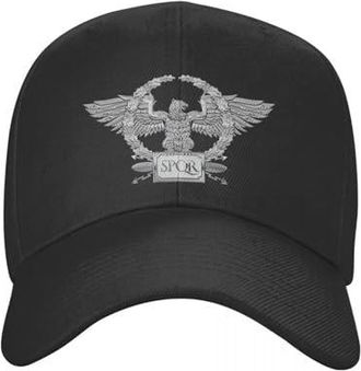 Generic Casquette de baseball classique unisexe argent&eacute;e SPQR Aigle imp&eacute;rial romain casquette de camionneur adulte r&eacute;glable casquette de baseball hommes femme