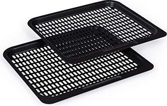 Klarstein Klarstein AeroVital Fry Grilles de cuisson, 2 grilles pratiques pour la friteuse à air chaud AeroVital Fry, 24 x 20 cm, grilles perforées pour la circ