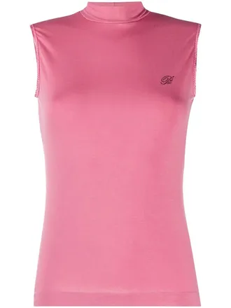 Blumarine top &agrave; logo clout&eacute; - Rose