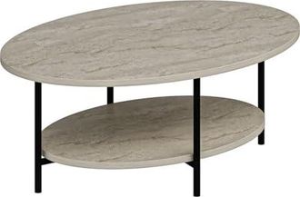 Hanah Home Elegant Coffee Table, Travertine Color, 90 x 36 x 60 cm | 100% Melamine Coated Particle Board, 18 mm Thick | Stylish Marble Design for Modern Living S