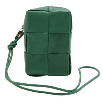 Bottega Veneta Pre-owned Leder Maxi Intrecciato Cassette Umh&auml;ngetasche - - Pre-owned - Damen - Gr&uuml;n - ONE SIZE