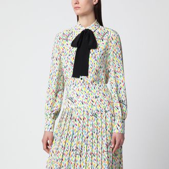 Valentino Mehrfarbige Seidenbluse mit Lavalli&egrave;re