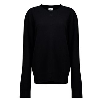 Courr&egrave;ges Pull Col Rond en Laine M&eacute;rinos - Femme - Pulls - Noir - Taille: 40 FR