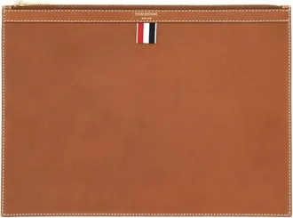 Thom Browne Leather Document Holder Wallet - Beige