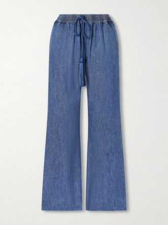 Valentino Garavani Jean Bootcut Taille Haute &Agrave; Houppes - Bleu