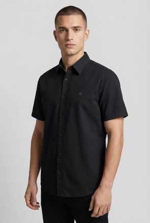 Calvin Klein Jeans Kurzarmhemd CALVIN KLEIN JEANS CLASSIC OXFORD SHIRT, Herren, Gr. XXL, N-Gr, schwarz, Web, Obermaterial: 98% Baumwolle, 2% Elasthan, unifarben, klassis