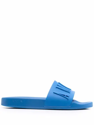 Amiri Pantoletten mit Logo-Pr&auml;gung - Blau