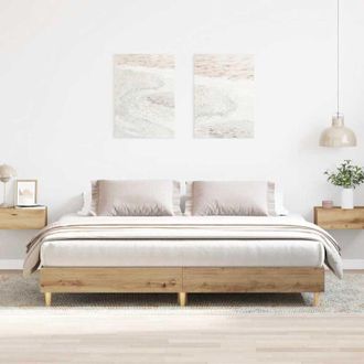 vidaXL Cadre de lit sans matelas ch&ecirc;ne artisanal 200x200 cm Vidaxl