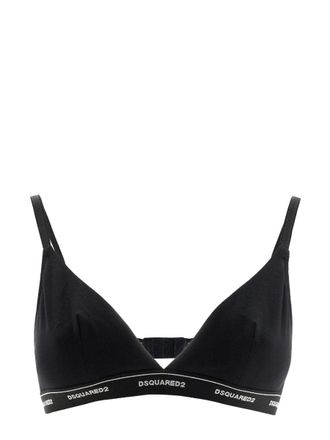 Dsquared2 Logo-Embroidered Bralette - Black