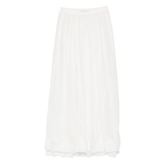 Forte_Forte Lace-Trim Maxi Skirt - - Skirts - Damen - Wei&szlig; - M