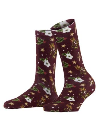 Burlington Damen Socken Christmas W So Baumwolle gemustert 1 Paar, Rot Wine 8010 Fancy Christmas, 36-41