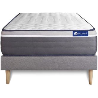 Actisom Actiflex plus matratze 90x200cm + Bettgestell mit lattenrost - Dicke : 26cm - Taschenfederkern und Memory-schaum - H5