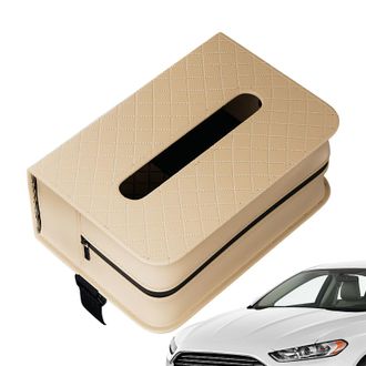 Generico Auto-Tuchhalter - mit elastischen B&auml;ndern, gro&szlig;er Serviettenspender aus PU-Leder, Tissue-Box-Abdeckung, f&uuml;r Zuhause, B&uuml;ro, K&uuml;che, Bad, Schlafzimmer