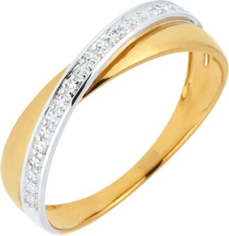 Edenly Trauring Saturnduett - Diamanten - Gelb- und Weißgold - 18 Karat