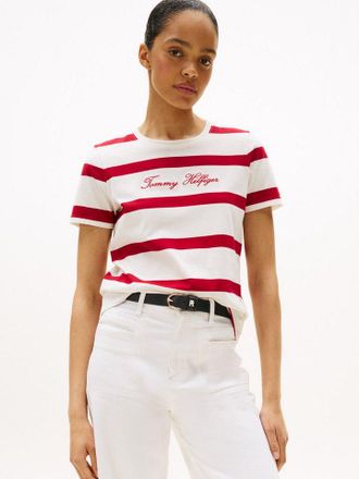 Tommy Hilfiger Kurzarmshirt SCRIPT REG C-NK SS T-SHIRT Baumwolle