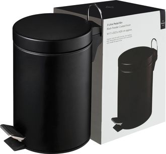 Premier Housewares Treteimer, 3 l, mattschwarz