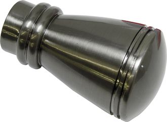 Gardinia 10011167 Endknopf/Endstück Siro für Gardinenstangen, Serie Chicago, Durchmesser 20 mm, Titan