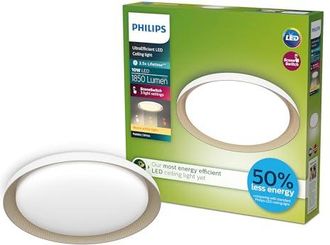 Philips Pebblo UltraEffiziente LED Deckenleuchte, SceneSwitch, Weiß, 10W, 1850Lm, 2700K, IP20, warmweißes Licht, 3 Lichteinstellungen