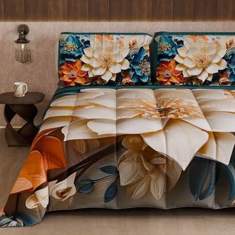 Petti Artigiani Italiani Petti Artigiani Italiani - Winter-Steppdecke, Winter-Steppdecke, Einzelsteppdecke, doppelseitig, einfarbig und Digitaldruck mit Blumenmuster 05 10, 10