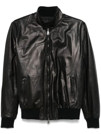 Dell'Oglio veste bomber en cuir - Noir