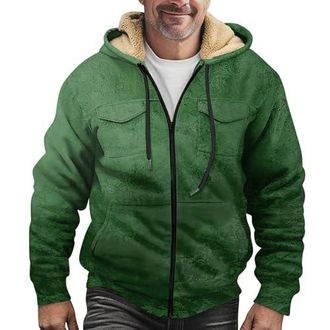 Generic Veste &agrave; capuche zipp&eacute;e en polaire doubl&eacute;e pour homme - Confortable avec poches chaudes - Doux - Pour lhiver - V&ecirc;tement dext&eacute;rieur d&eacute;contract&eacute;, 01 - Ve