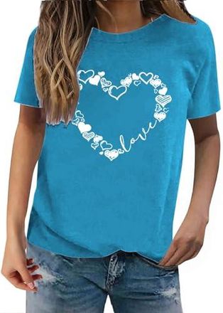 Generic Tee Shirt Femme Coton Et&eacute; Manches Courtes Basique Hauts T Shirt D&eacute;t&eacute; Occasionnelles L&acirc;che Vetement Mode Manche Courtes Chemisier Chic Et Elegant Sport