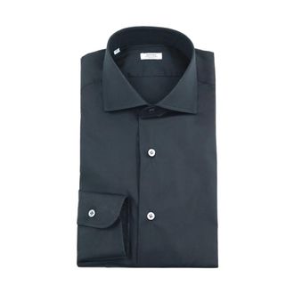 Barba Klassisches Baumwollhemd - - Shirts - Herren - Schwarzk - XL