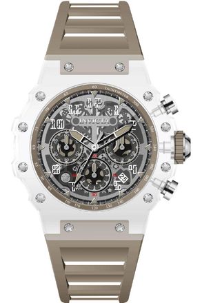 Invicta Racing 69684 Herrenuhr - Quarzwerk - Acryl mit silbernem Zifferblatt - 43 mm