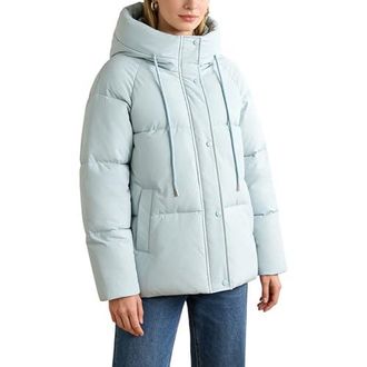 Generic Doudoune matelass&eacute;e &agrave; capuche et manches longues avec fermeture &eacute;clair pour femme - Manteau dhiver chaud matelass&eacute; avec poches, Beige et gris., XXL