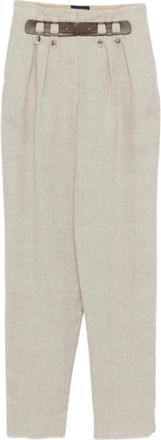 Emporio Armani Femme, Pantalons, Beige, Taille: 40 FR Tapered Pantalons
