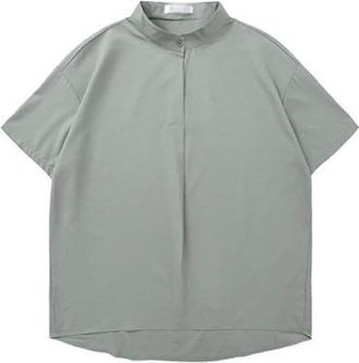 Generic Chemise d&eacute;t&eacute; &agrave; Manches Courtes pour Homme, Grande Taille, Chemise d&eacute;contract&eacute;e Tendance avec col Montant &eacute;l&eacute;gant