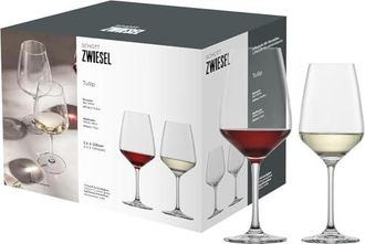 Schott Zwiesel 8er Gläserset Tulip, jeweils 4 Weißweingläser und Rotweingläser im Set, spülmaschinenfeste Tritan-Kristallgläser, Made in Germany (Art.-Nr. 124094)