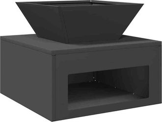 vidaXL Feuerplatz Schwarz 50 x 50 x 40 cm Stahl Vidaxl