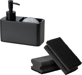 WENKO Wenko Spülmittelspender Resa mit 2 Reinigungsschwämmen