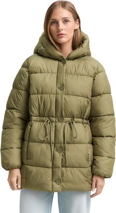 Tom Tailor Damen Puffer-Mantel mit Knopfleiste