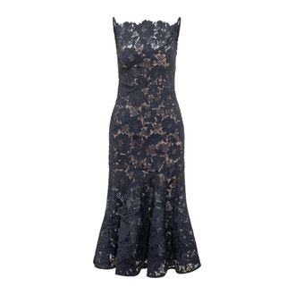 Self Portrait Spiral-Spitzen-Midikleid - - Dresses - Damen - Blau - M