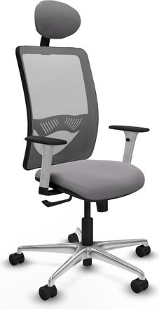 Piqueras y Crespo Basic-B&uuml;rostuhl Zulema mit wei&szlig;en und schwarzen Armlehnen, h&ouml;henverstellbare Lendenwirbelst&uuml;tze und festes Kopfteil, ausgestattet mit 3 Positionen, Gr