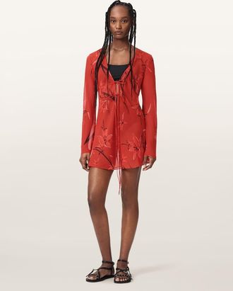 AllSaints Zalia - Kleid in Petra-Tiefrot
