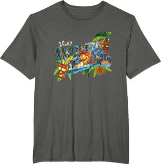 Crash Bandicoot Visit Wumpa Island Vacation Destination Logo T-Shirt
