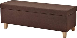 Generic Aufbewahrungsbank Aus Leinenstoff Mit Soft-Close-Scharnieren - 120 cm Großer Fußhocker Aus Massivholz for Wohnzimmer, Schlafzimmer, Eingangsbereich(Br