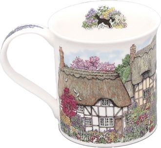 Dunoon Bute Country Cottages Tasse aus feinem Knochenporzellan, Reetgedecktes Cottage, 0,3 l