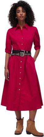 Liu Jo Femme, Robes, Rouge, Taille: 38 FR Poplin Midi Dress