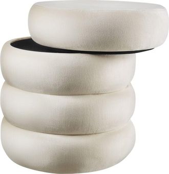 TecTake Tectake - Tabouret avec espace de rangement rond rembourré