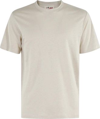 MC2 Saint Barth Homme, Tops, Beige, Taille: M T-shirt en lin Ecstasea Grano