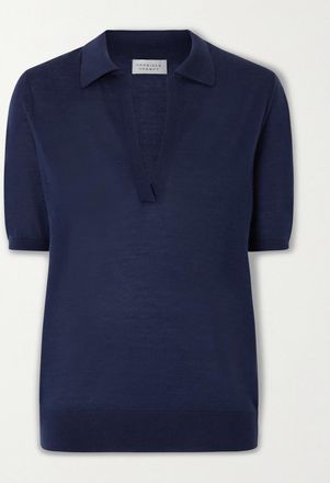 Gabriela Hearst Haut Façon Polo En Cachemire Et Soie Mélangés Frank - Bleu