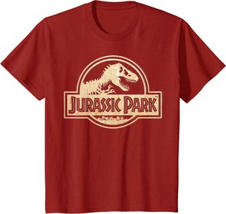 Jurassic Park Gold Leather Fossil Logo T-Shirt