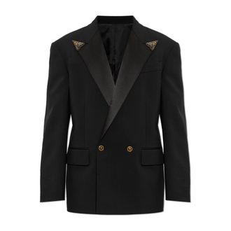 Versace Wollblazer mit aufgen&auml;hten Verzierungen - - Jackets - Herren - Schwarzk - XL